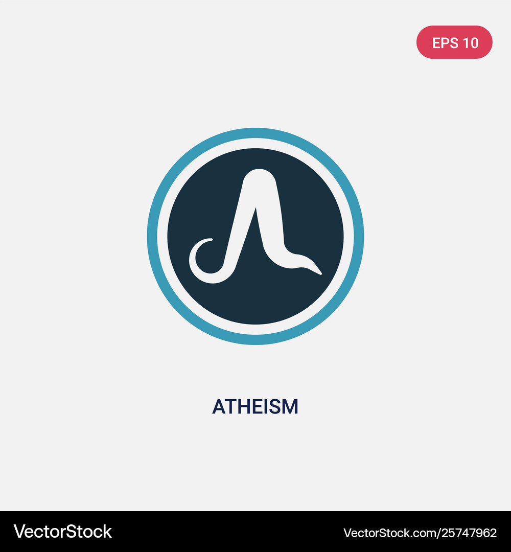Two color atheism icon from religion concept Vector Image