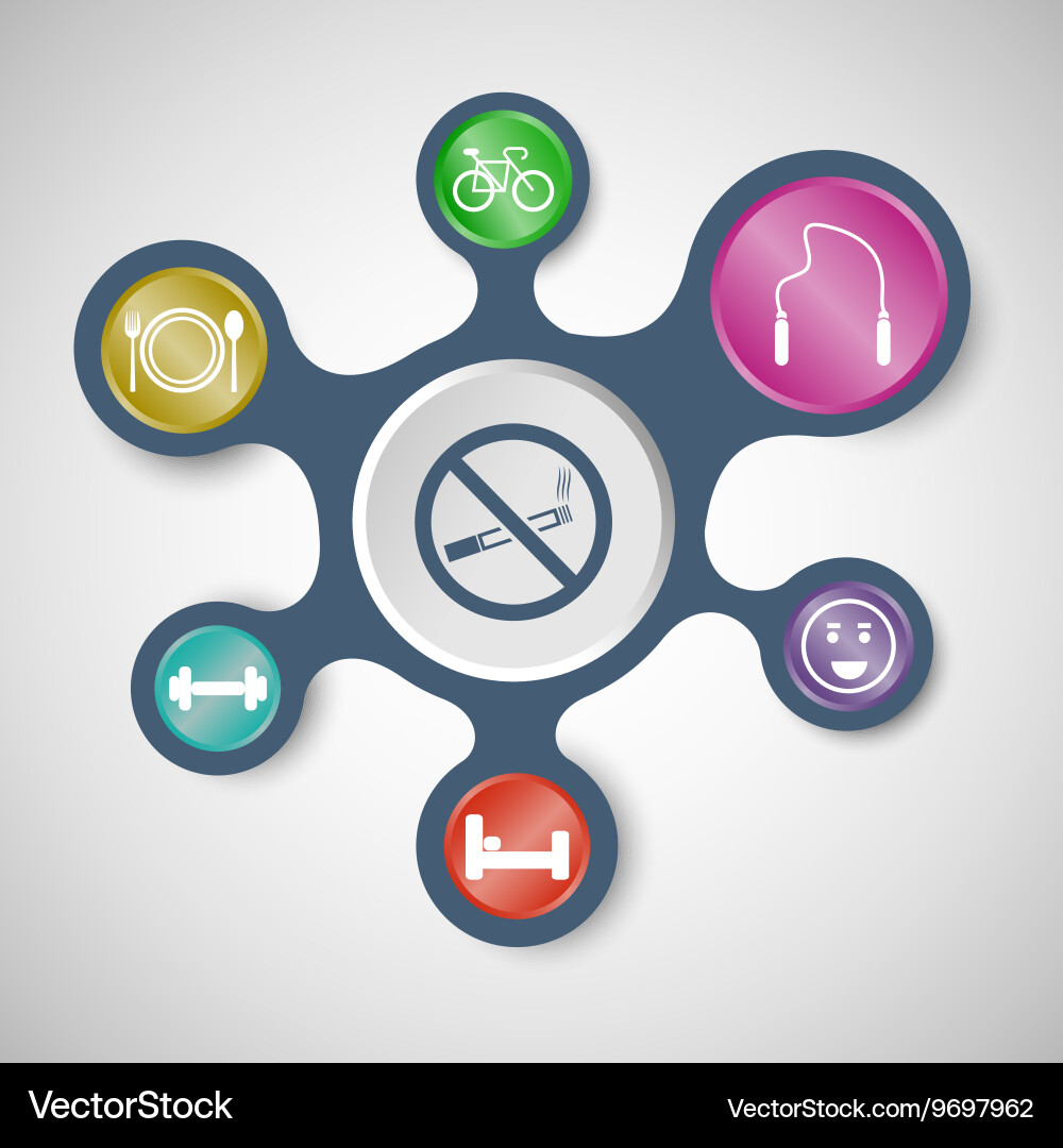 Wellness infographic templates with connected Vector Image