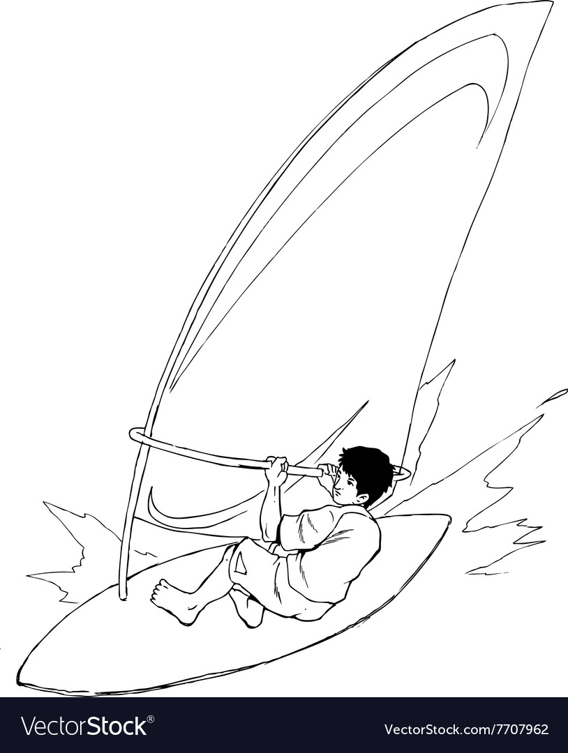 Wind surfer Royalty Free Vector Image - VectorStock