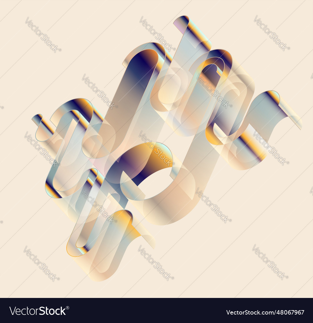 3d metallic curved lines Royalty Free Vector Image
