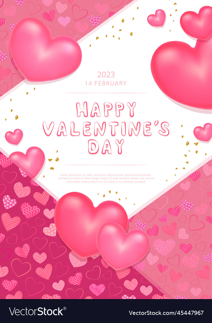 Conceptual Poster For Valentines Day 2023 Vector Image