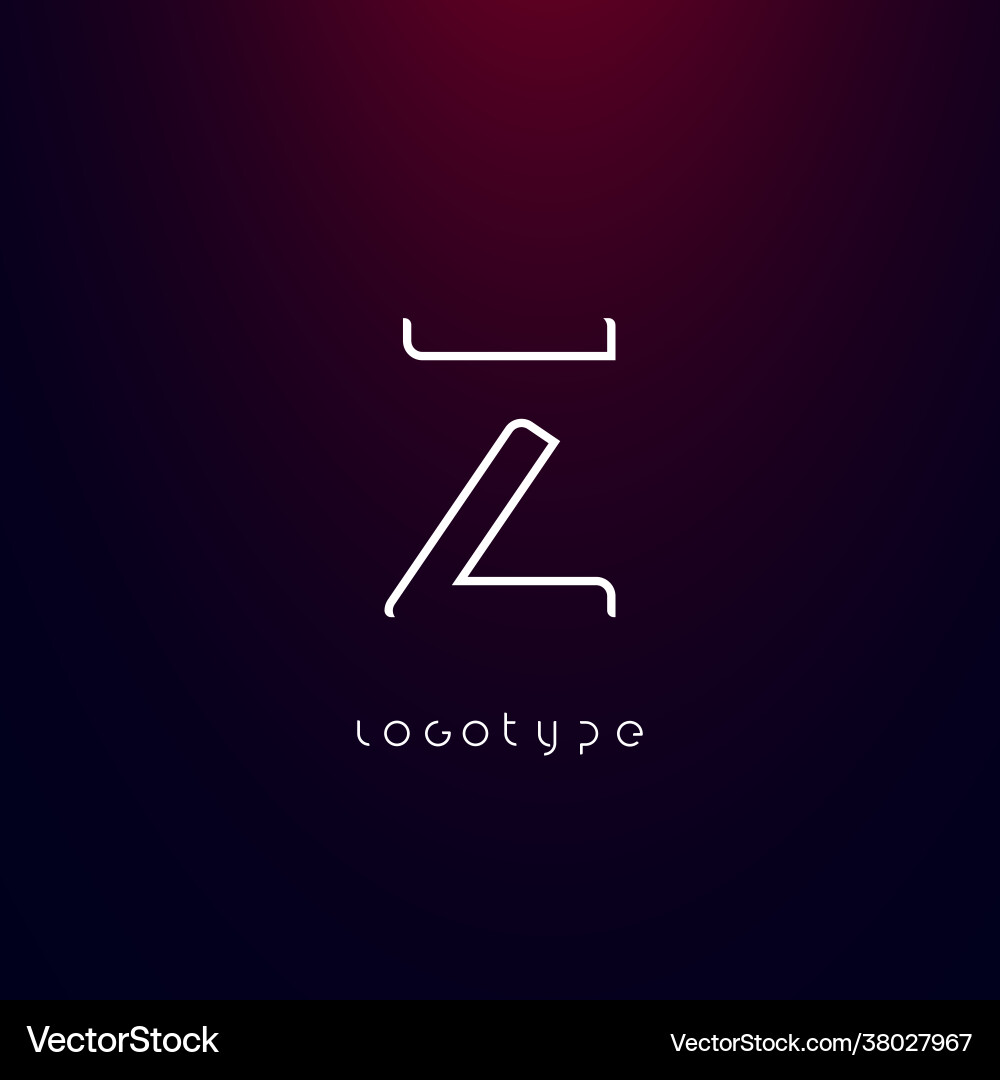 Futurism style letter z minimalist type Royalty Free Vector
