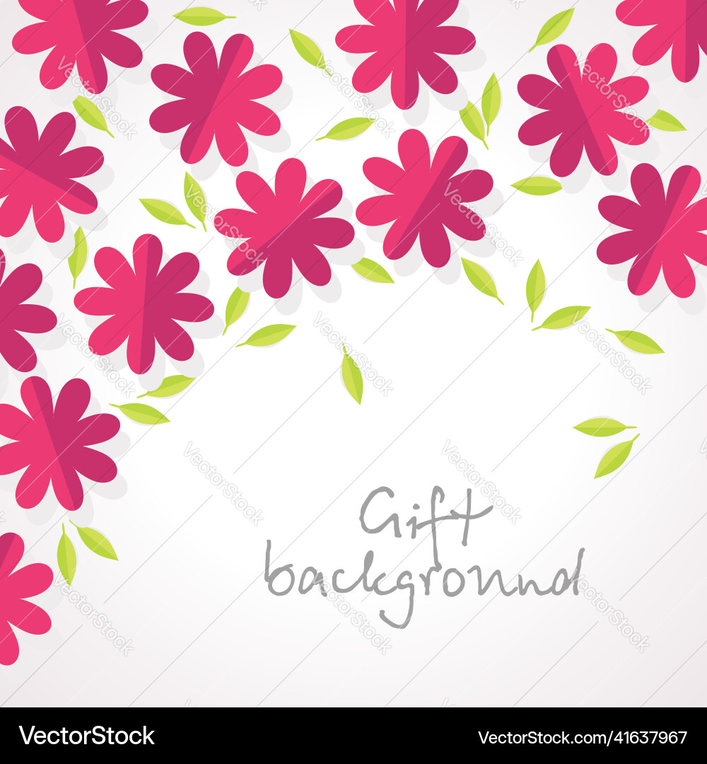 Gift pattern of flower stickers background Vector Image