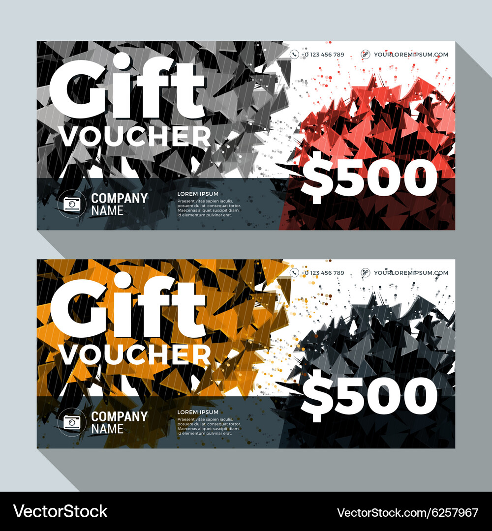 Gift voucher design print template discount card Vector Image