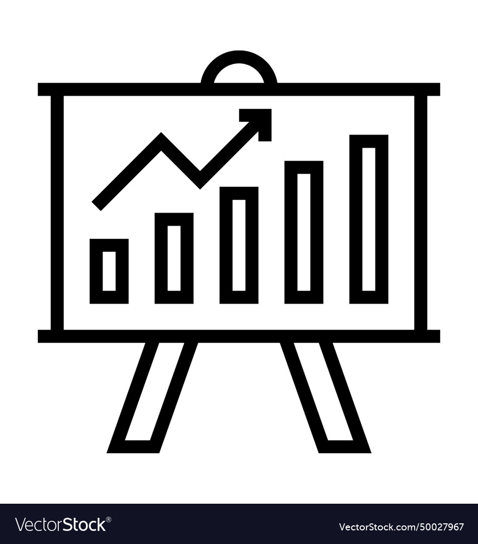 Graph presentation icon Royalty Free Vector Image
