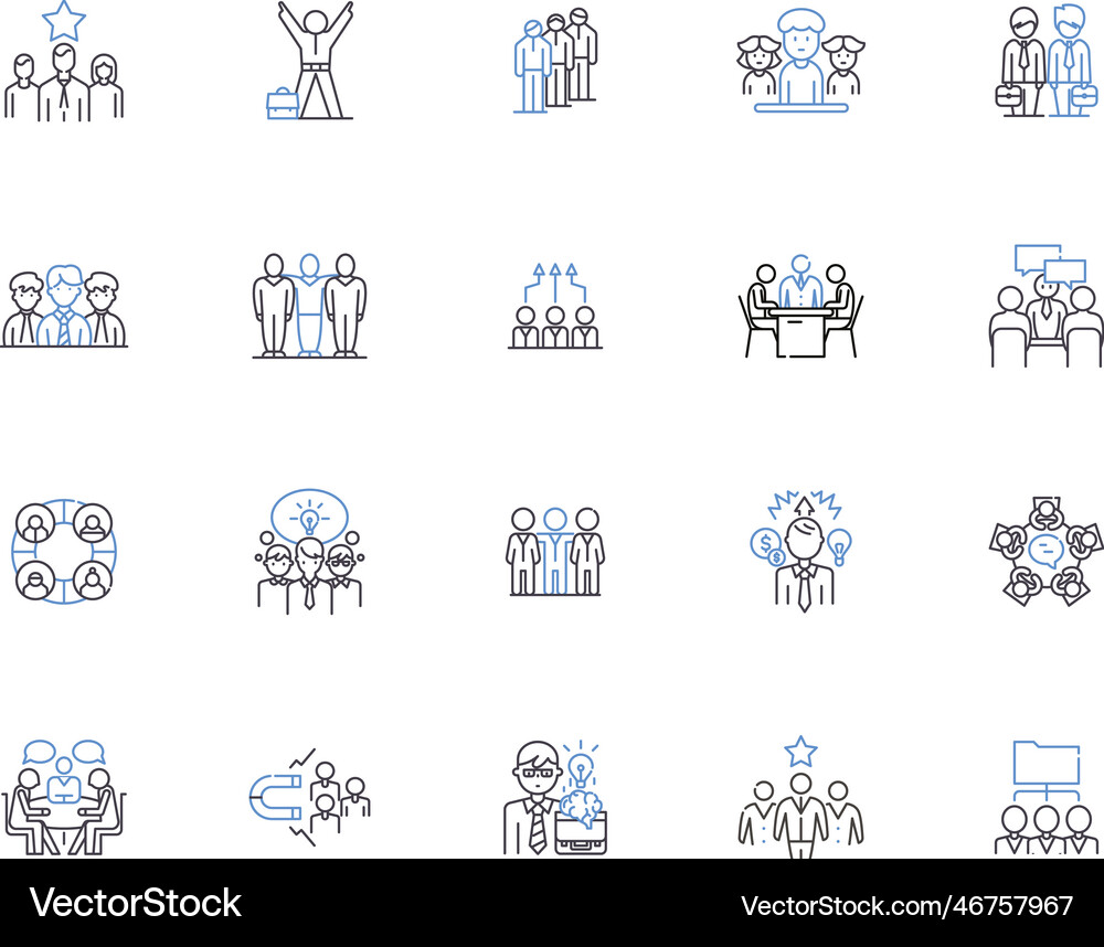 Group people outline icons collection Royalty Free Vector