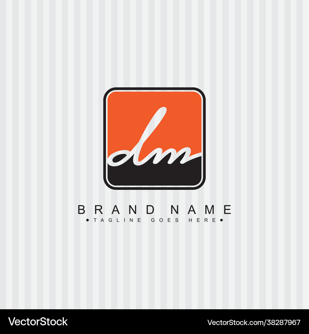 Initial letter dm logo - minimal signature Vector Image