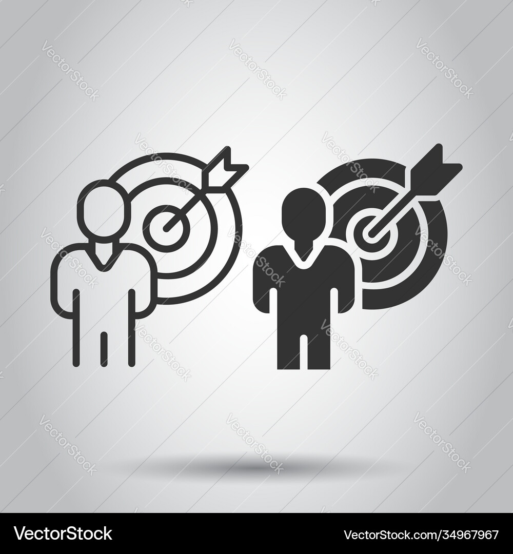 People target icon in flat style search human Vector Image
