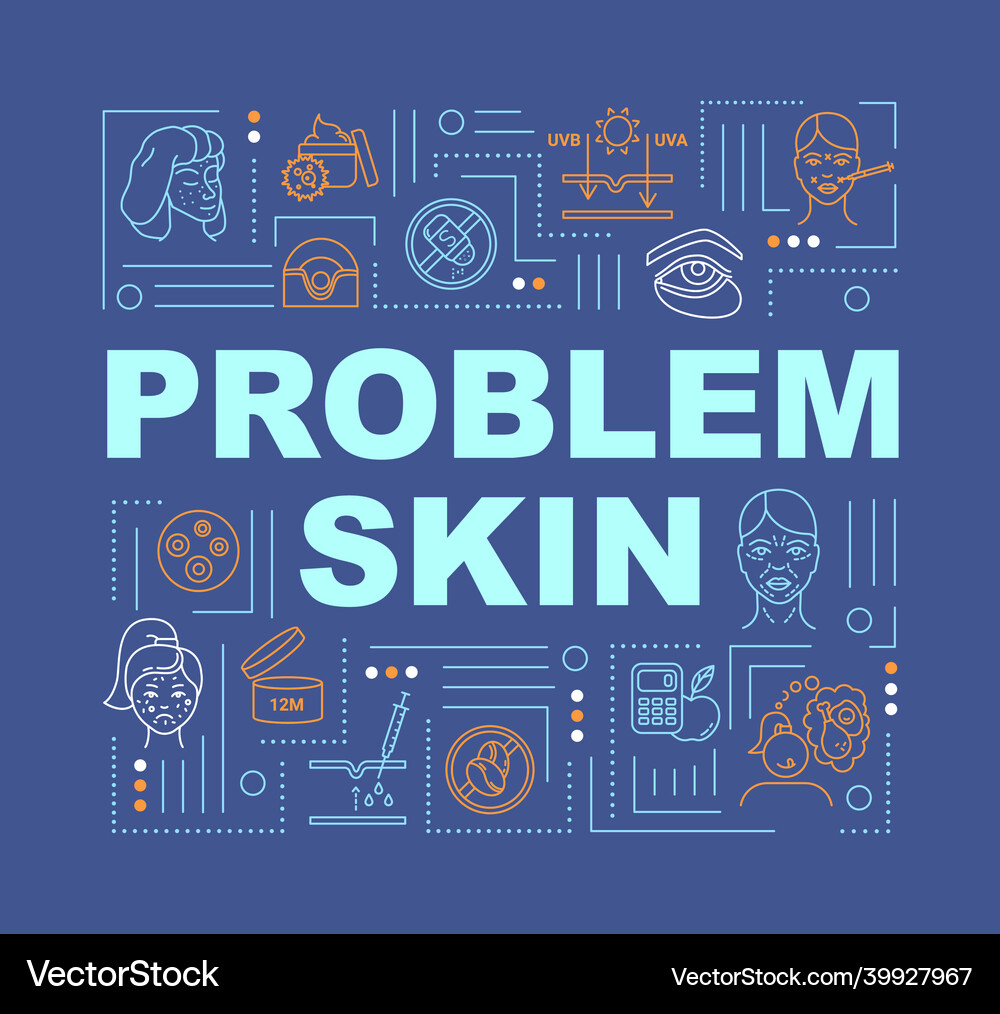 Problem skin word concepts banner cosmetology Vector Image