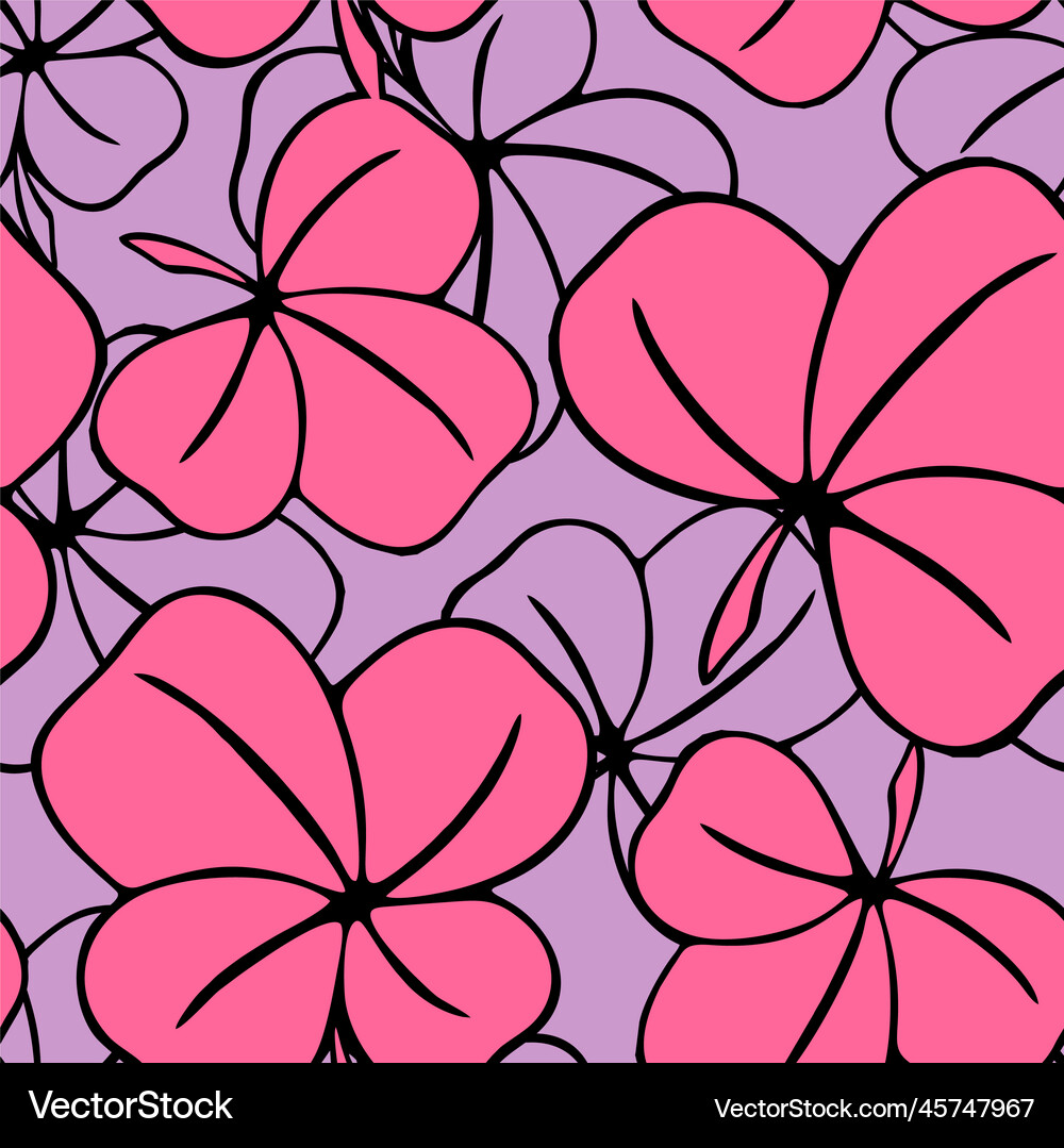 Seamless asymmetrical pattern of clover leaves Vector Image