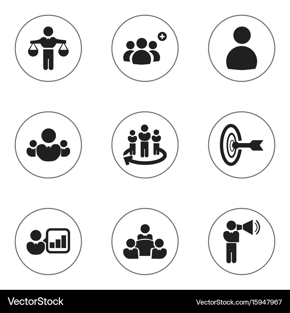 Set of 9 editable community icons includes Vector Image
