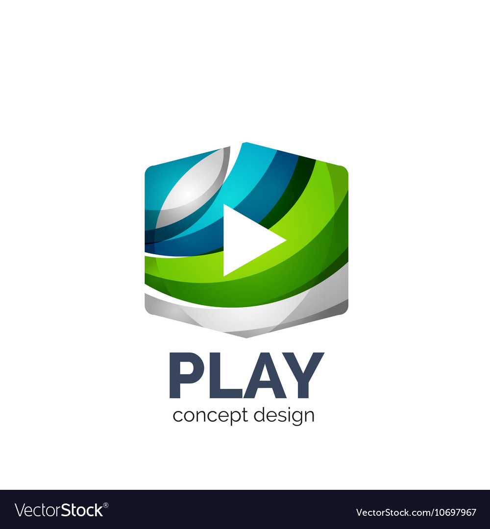Video play logo template Royalty Free Vector Image