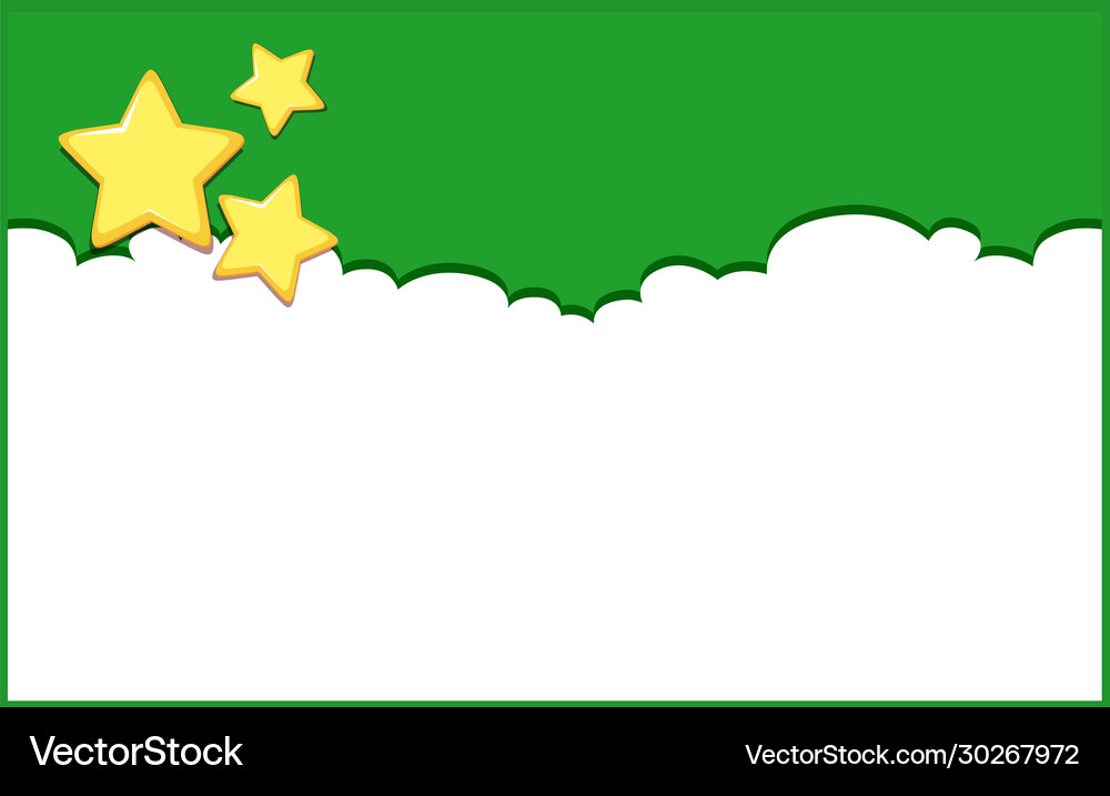 Background design template with stars on green Vector Image