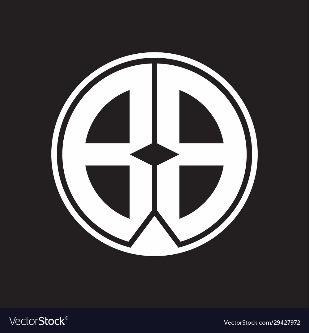 Bb logo monogram circle with piece ribbon style Vector Image