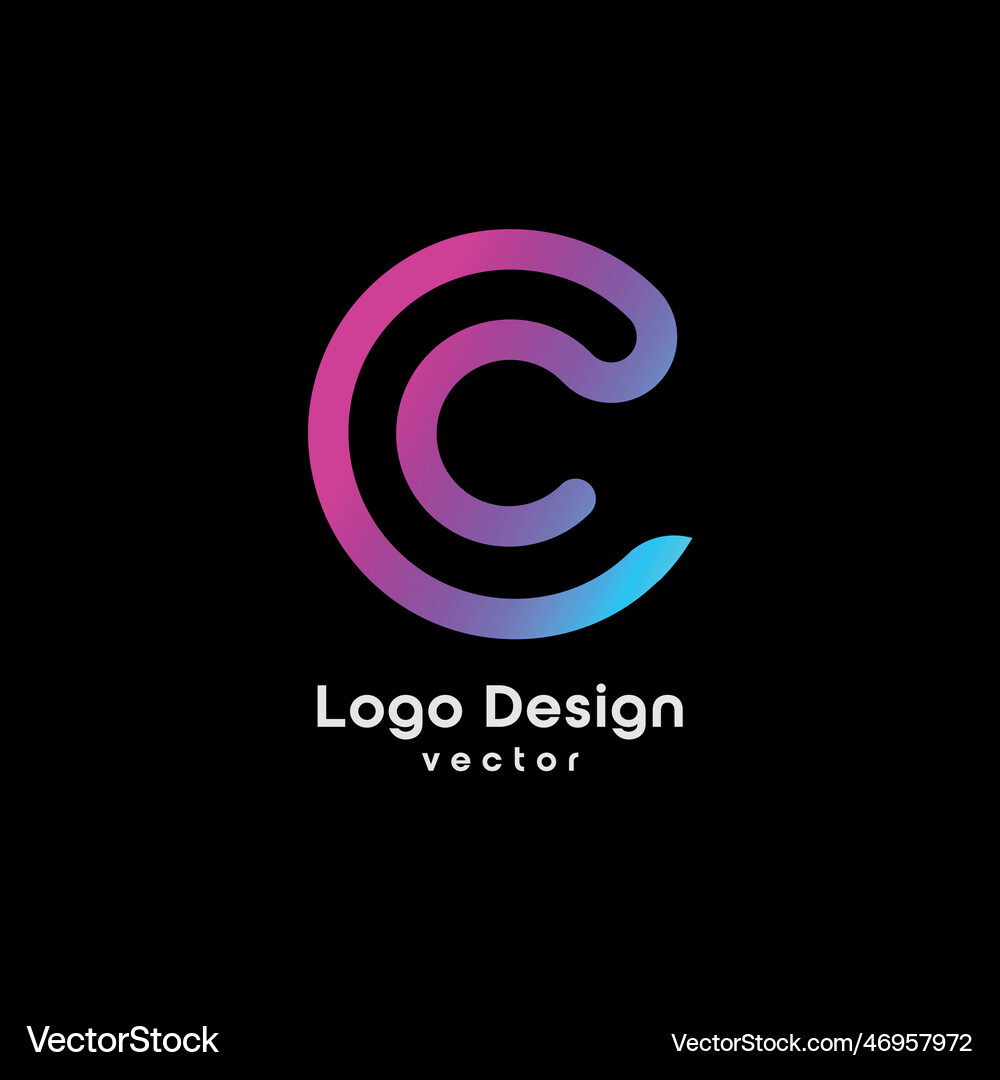 C letter abstract company logo design Royalty Free Vector