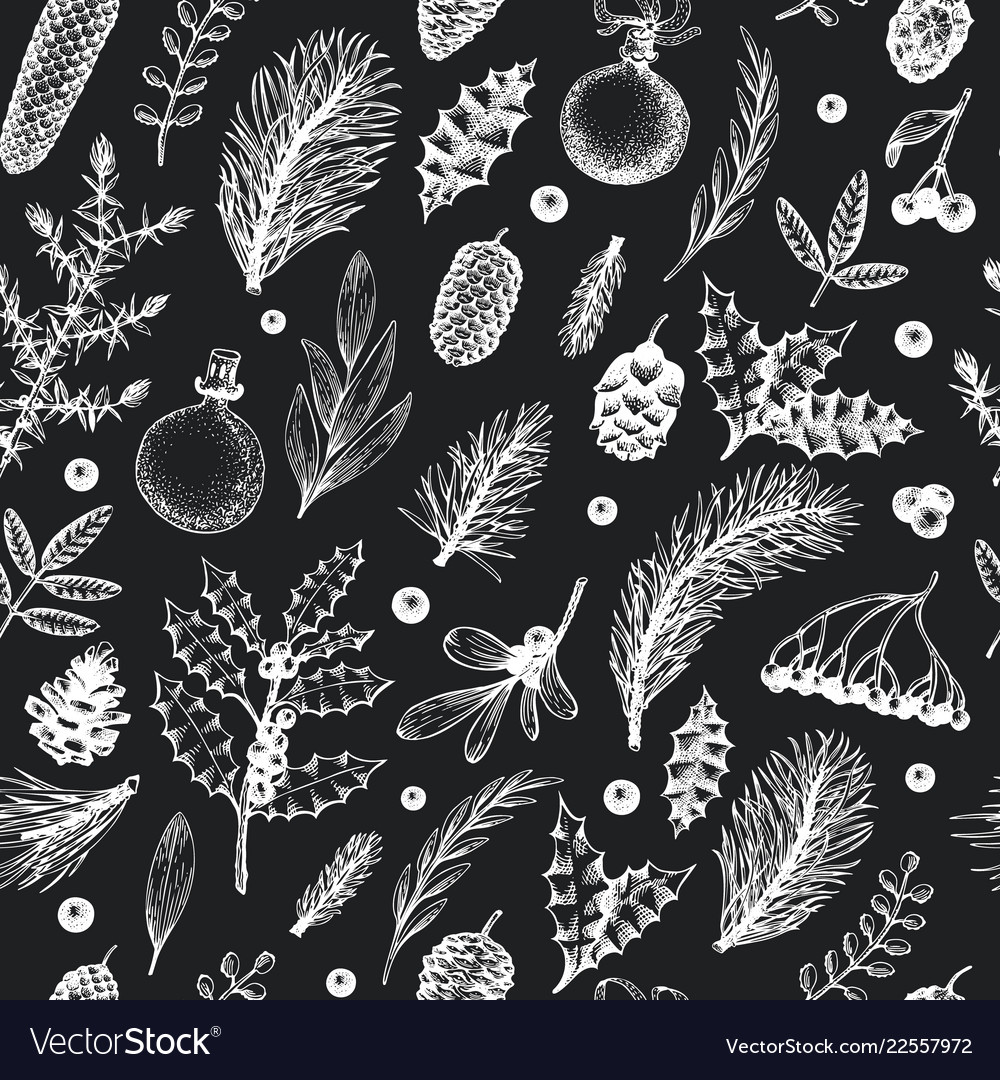 Christmas seamless pattern in vintage style Vector Image
