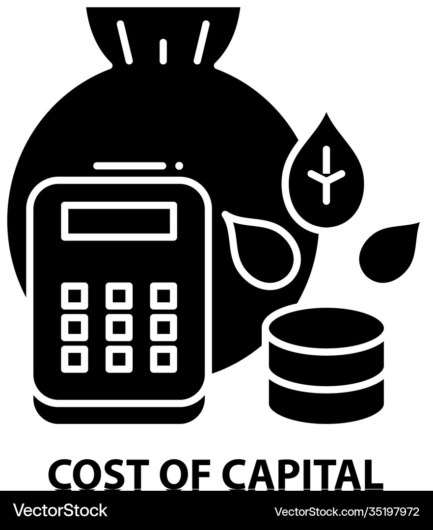 Cost capital icon black sign Royalty Free Vector Image