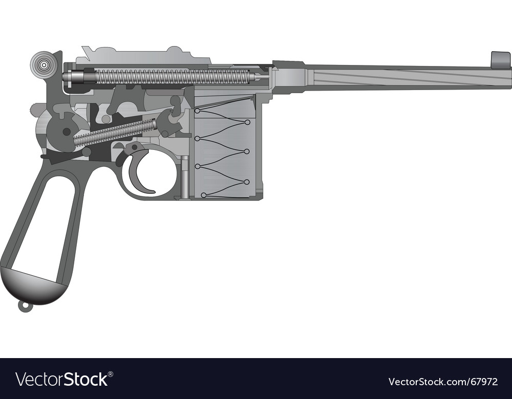 Cross section a gun Royalty Free Vector Image - VectorStock
