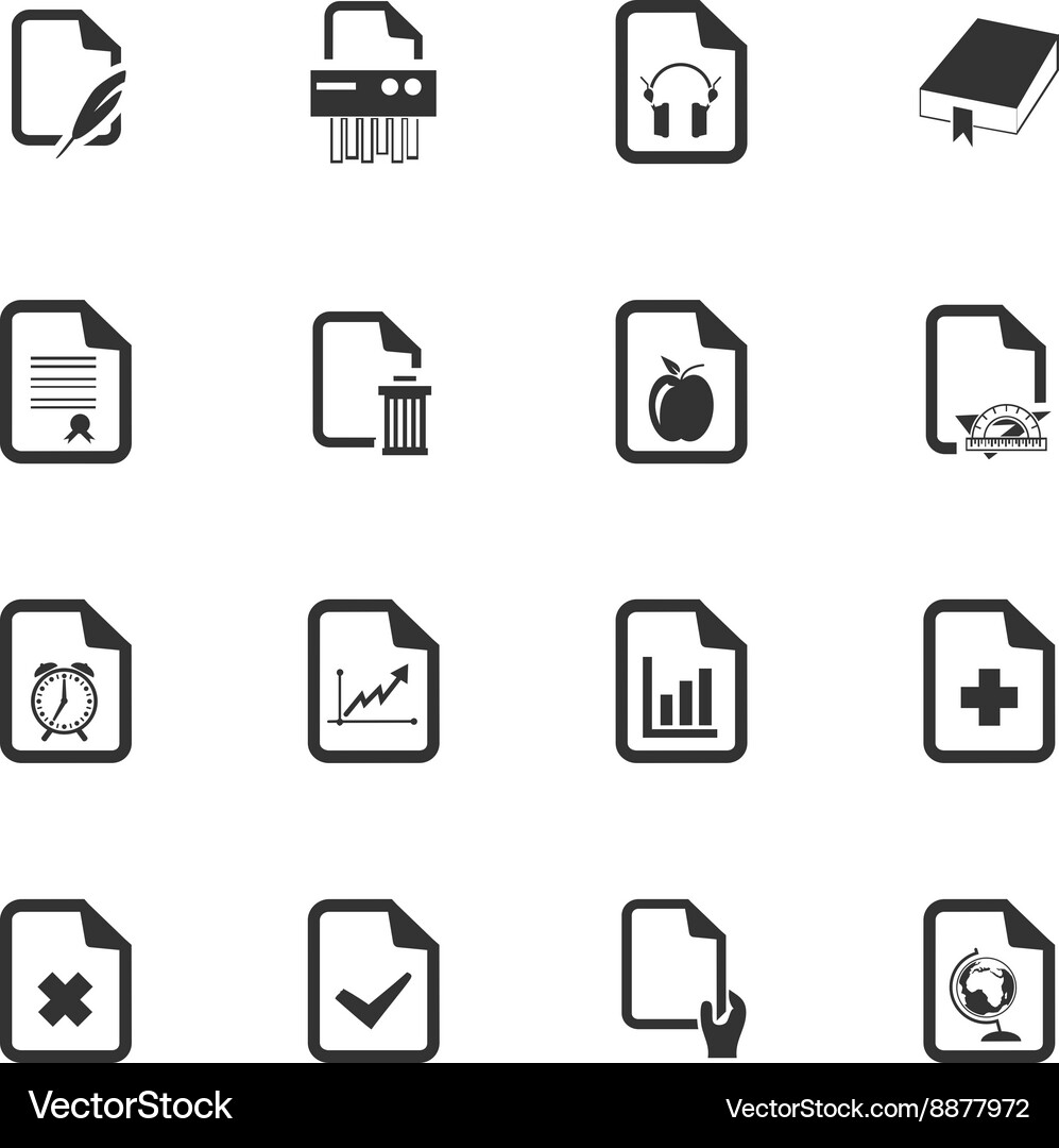 Documents icons set Royalty Free Vector Image - VectorStock