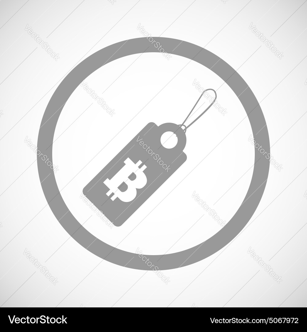 Grey bitcoin price sign icon Royalty Free Vector Image