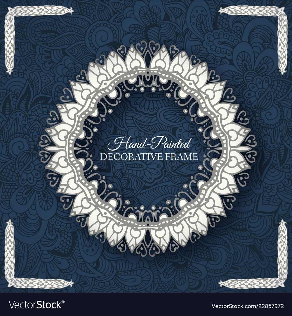 Hand drawn abstract background ornament frame Vector Image