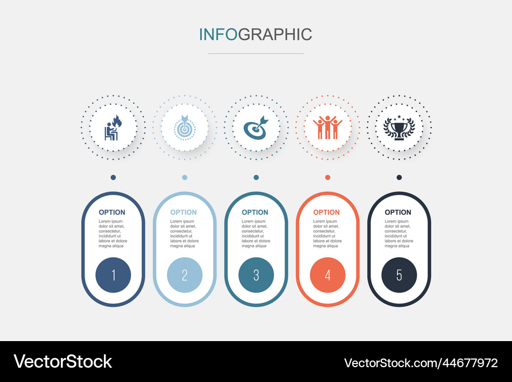 Hard work objective goal success reward icons Vector Image