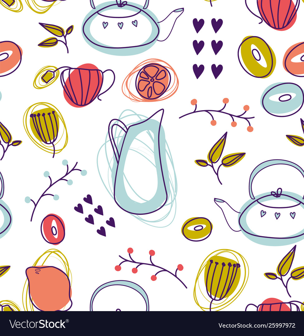 Kitchen pattern seamless design graphic Royalty Free Vector
