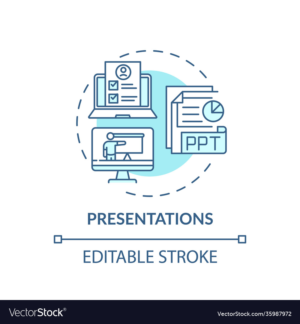 Presentations concept icon Royalty Free Vector Image