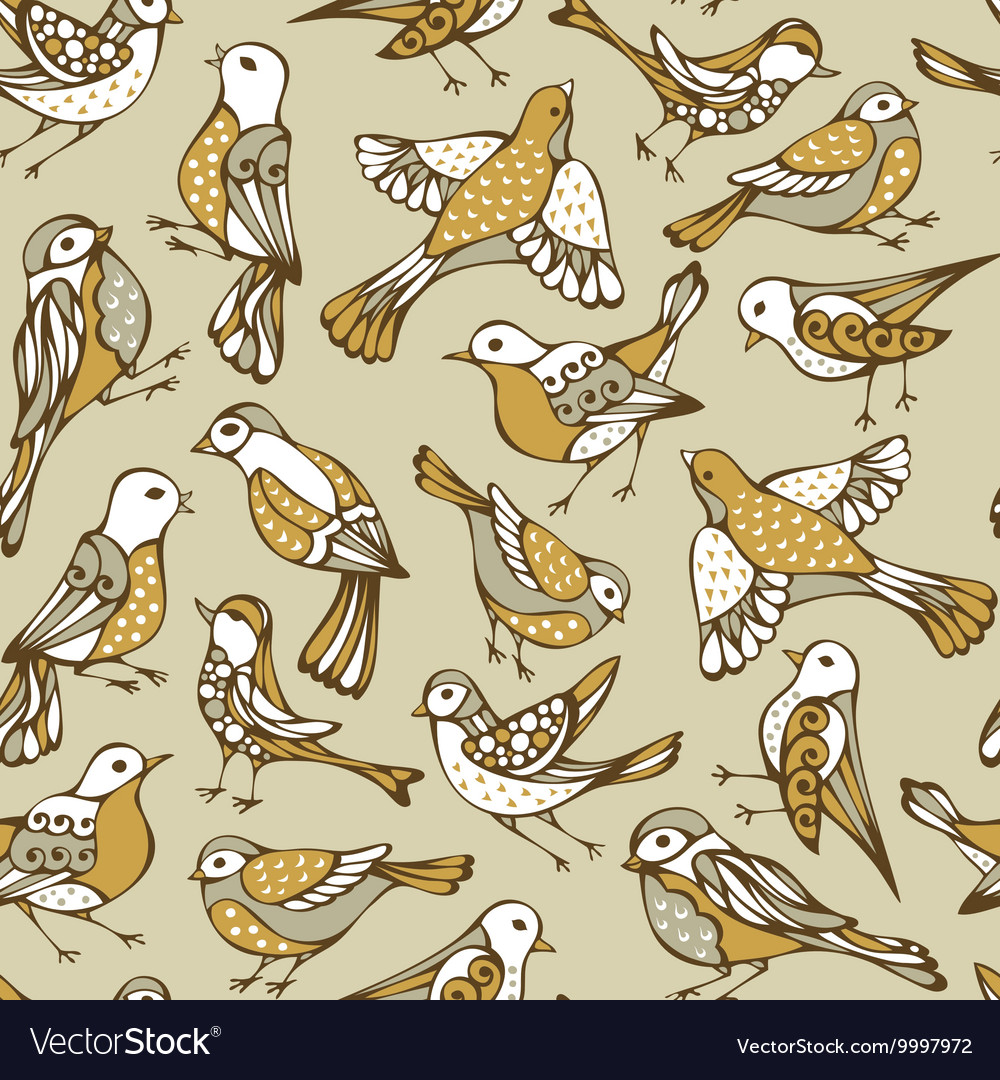 Seamless birds pattern Royalty Free Vector Image
