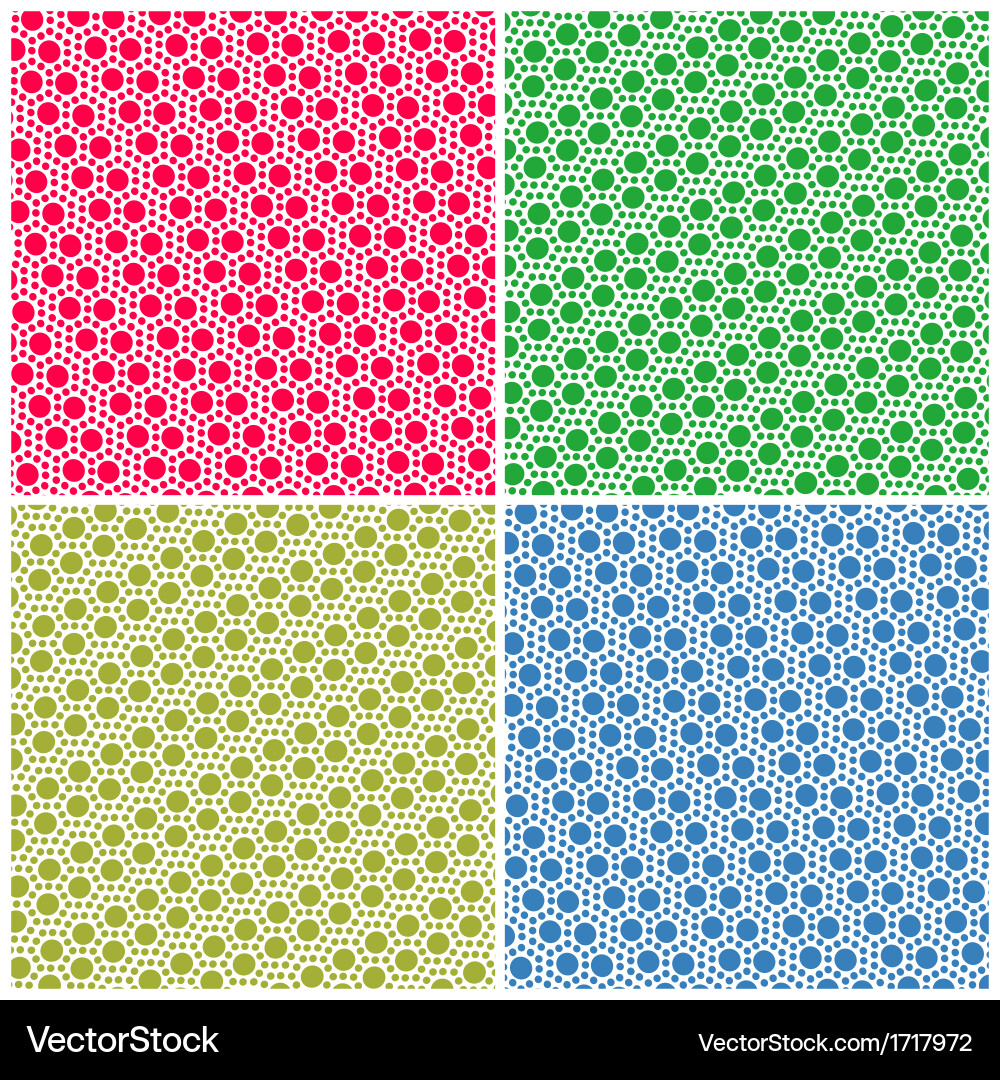 Set of simple colorful seamless patterns dots Vector Image