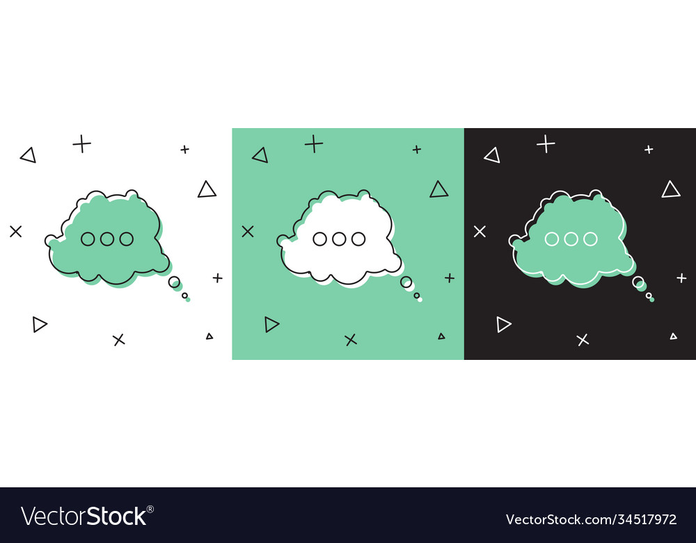 Set Speech Bubble Chat Icon Isolated On White Vector Image