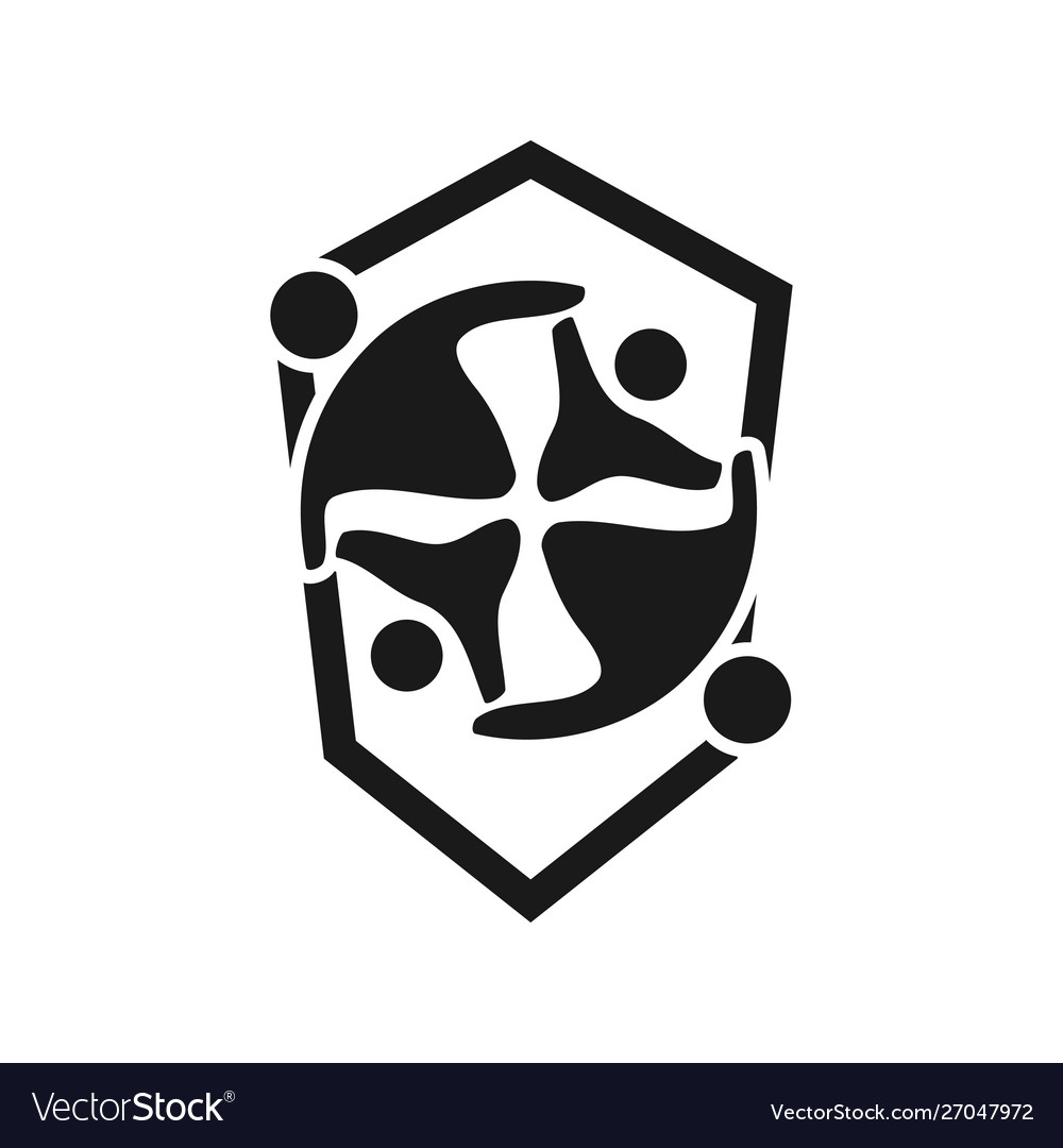 Shield protection commitment teamwork together Vector Image