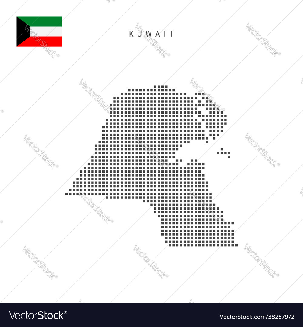 Square dots pattern map kuwait kuwaiti dotted Vector Image