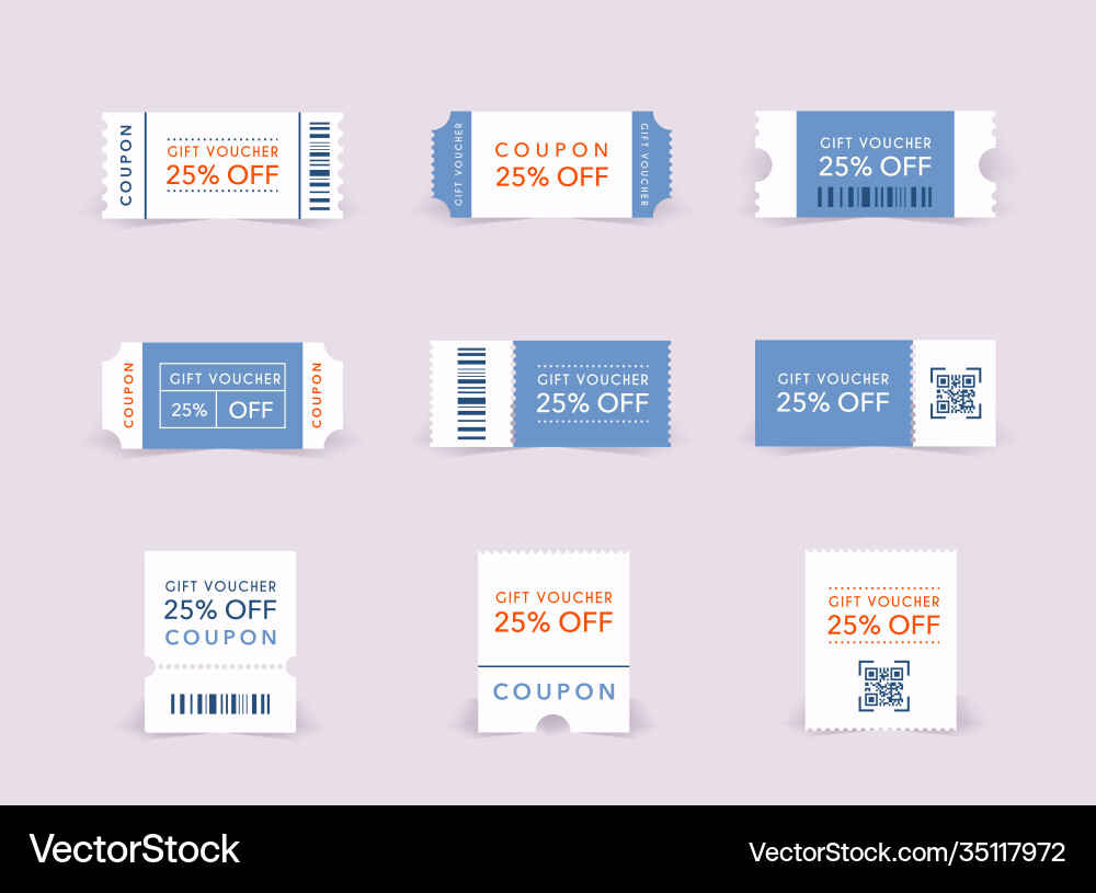 Template tickets collection vintage grunge Vector Image