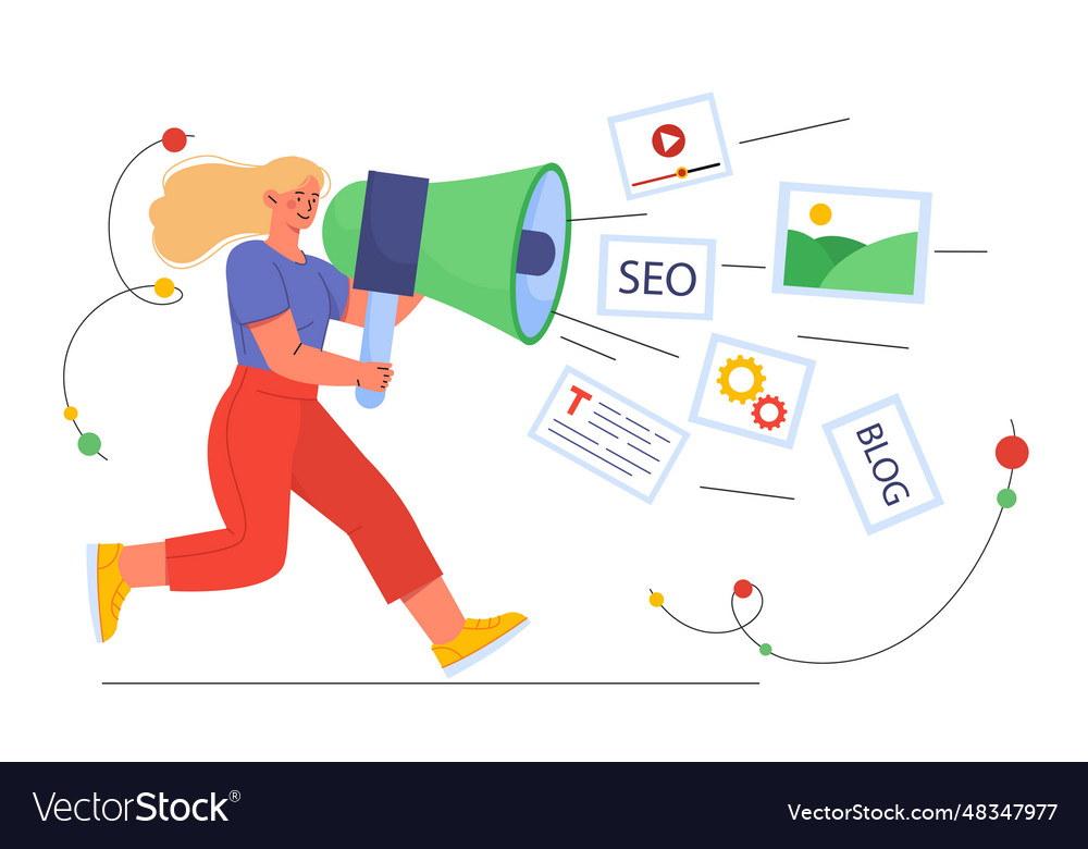 Blog Promotion Guidance Concept Royalty Free Vector Image