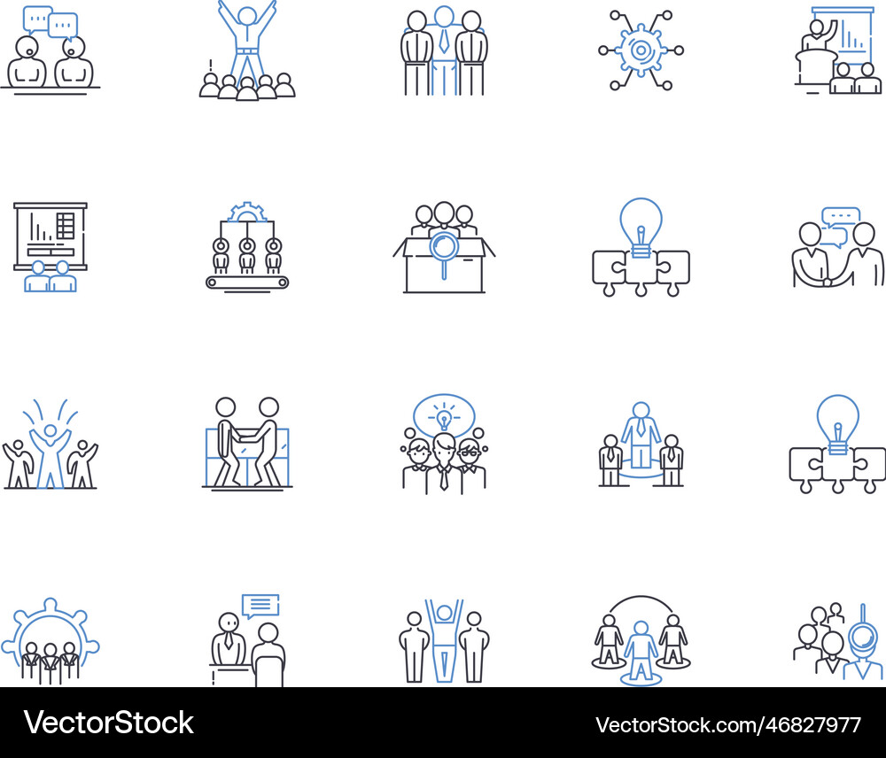Caucus workshop line icons collection politics Vector Image