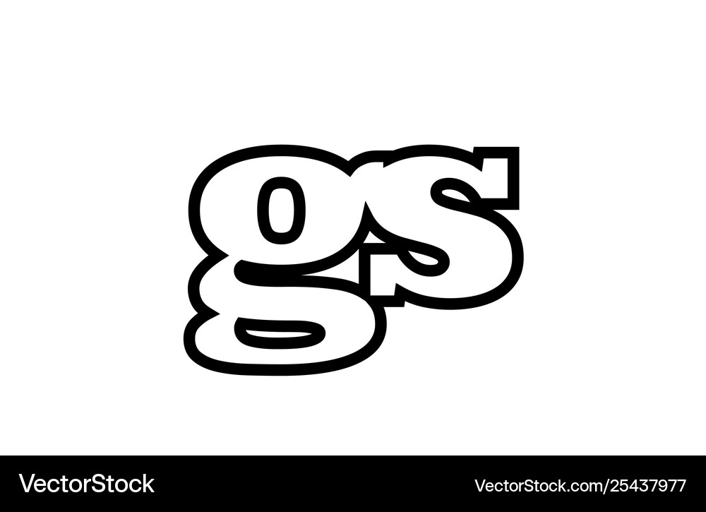 Connected gs g s black and white alphabet letter Vector Image