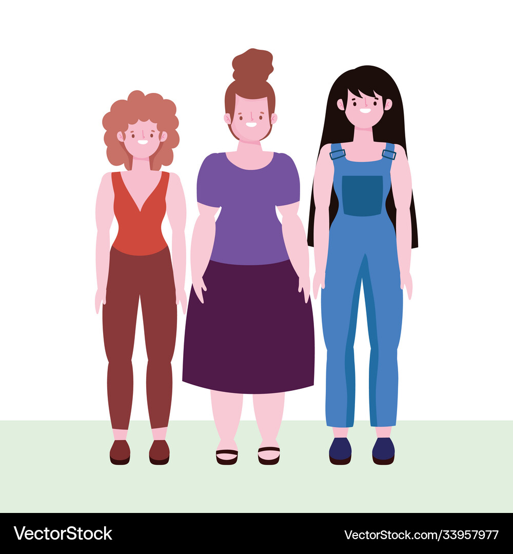 Diversity and inclusion happy women different Vector Image