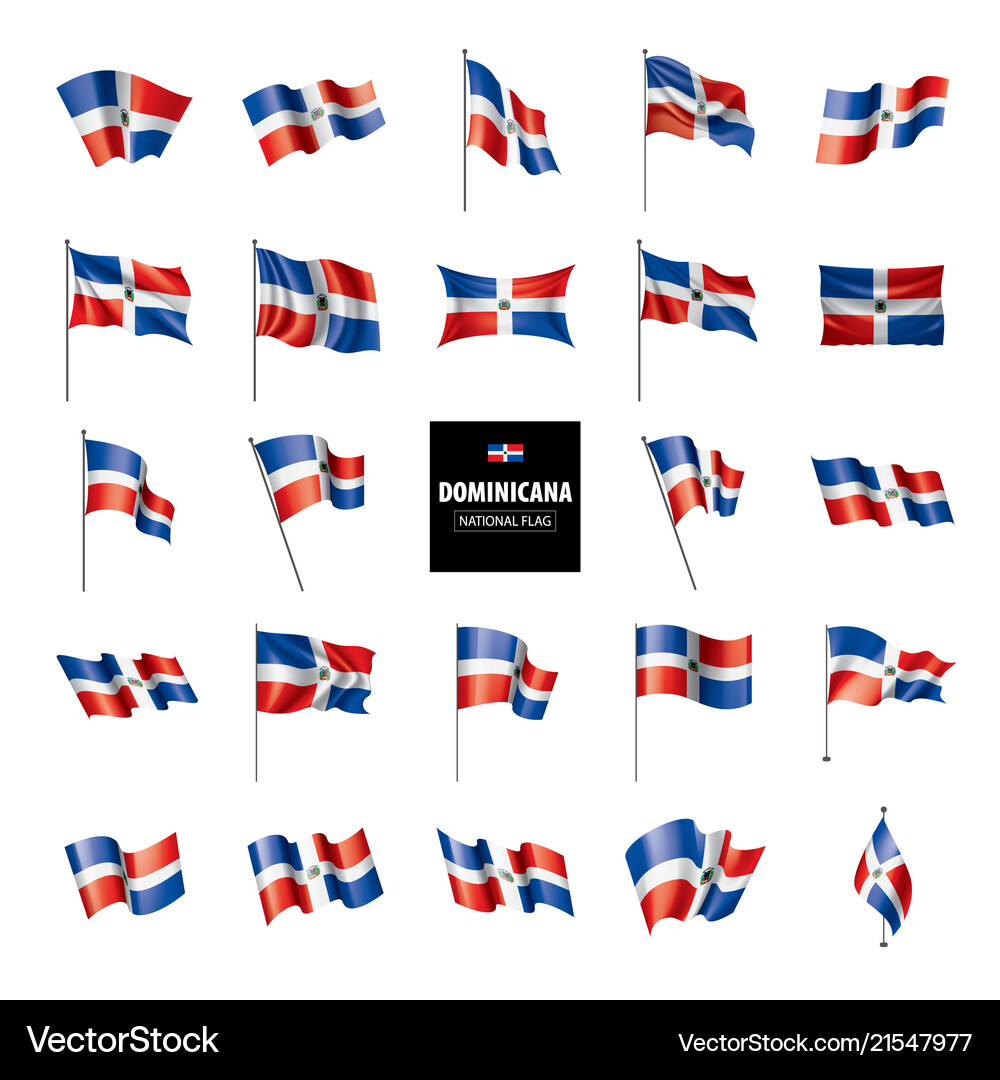 Dominicana flag on a white Royalty Free Vector Image