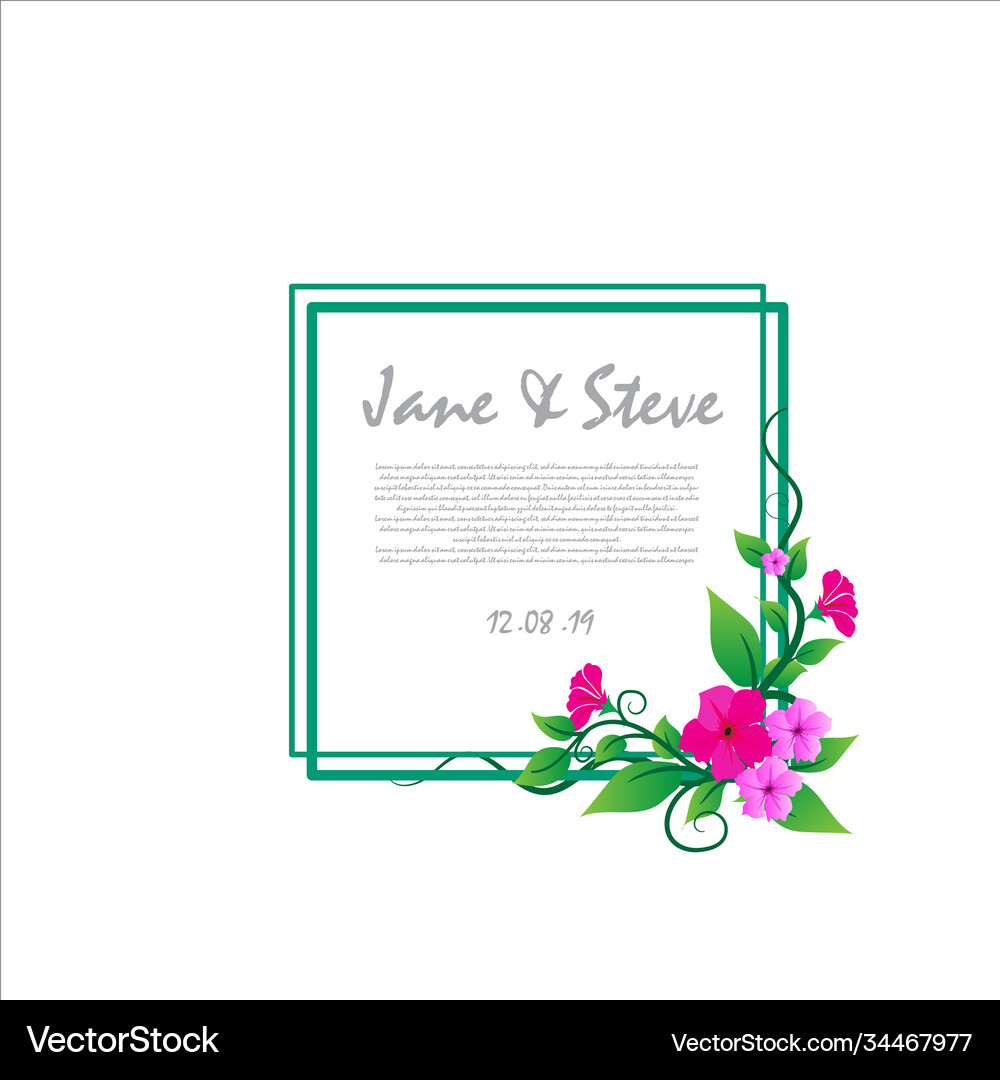 Flower box designs for greeting cards and wedding Vector Image