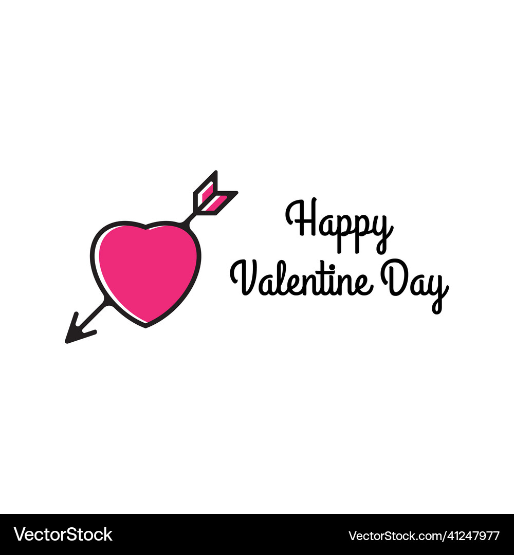 Happy valentine day logo design Royalty Free Vector Image