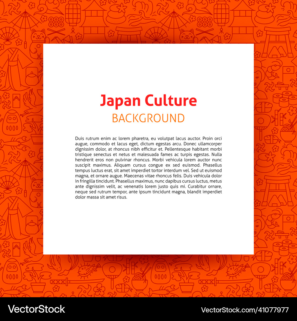 Japan culture paper template Royalty Free Vector Image