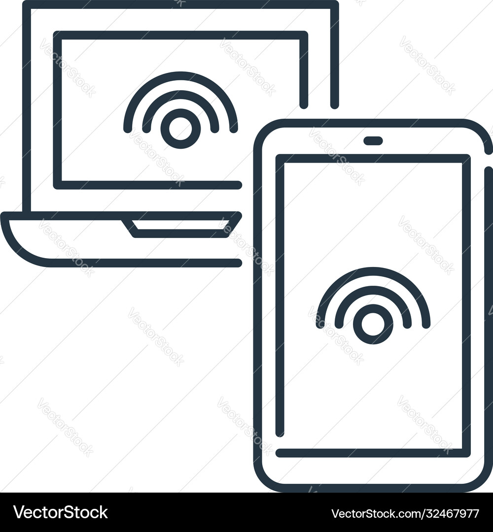 Laptop icon isolated on white background outline Vector Image