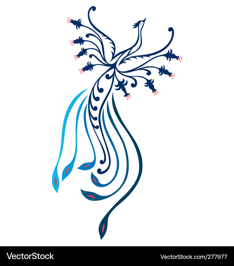 Phoenix flying Royalty Free Vector Image - VectorStock
