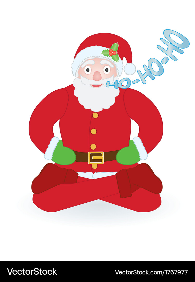 Santa claus sitting as yogi Royalty Free Vector Image