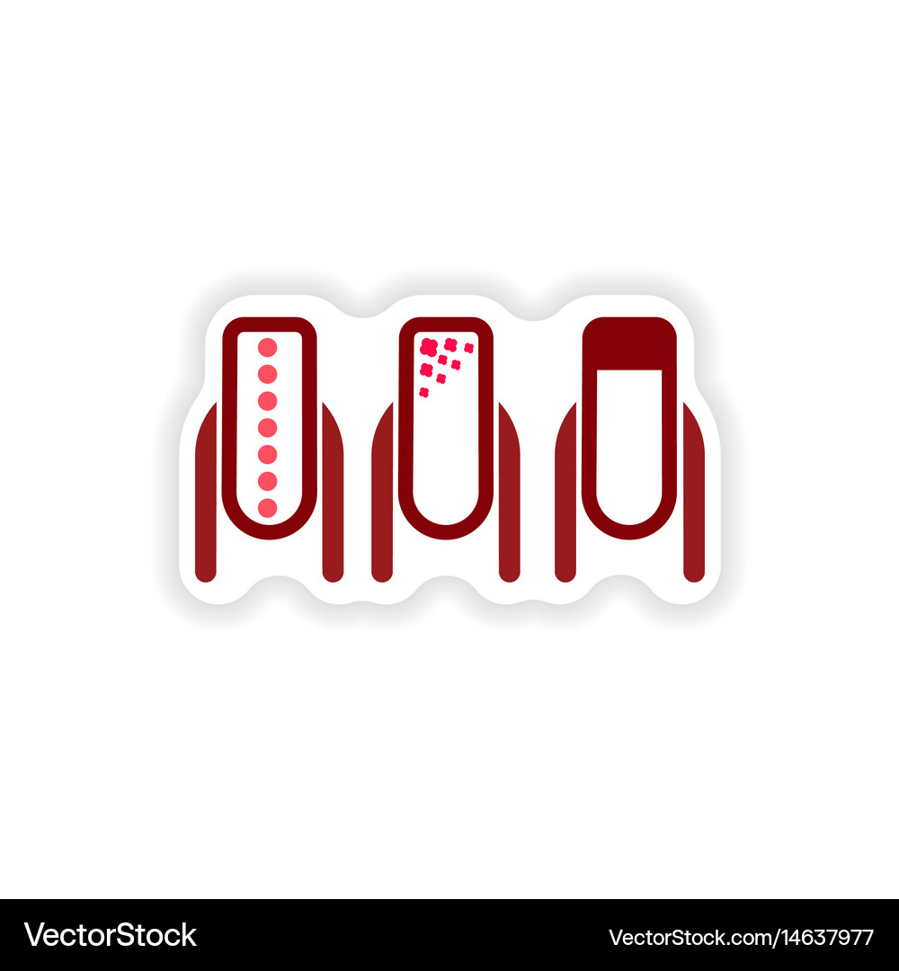 Stylish paper sticker on white background manicure