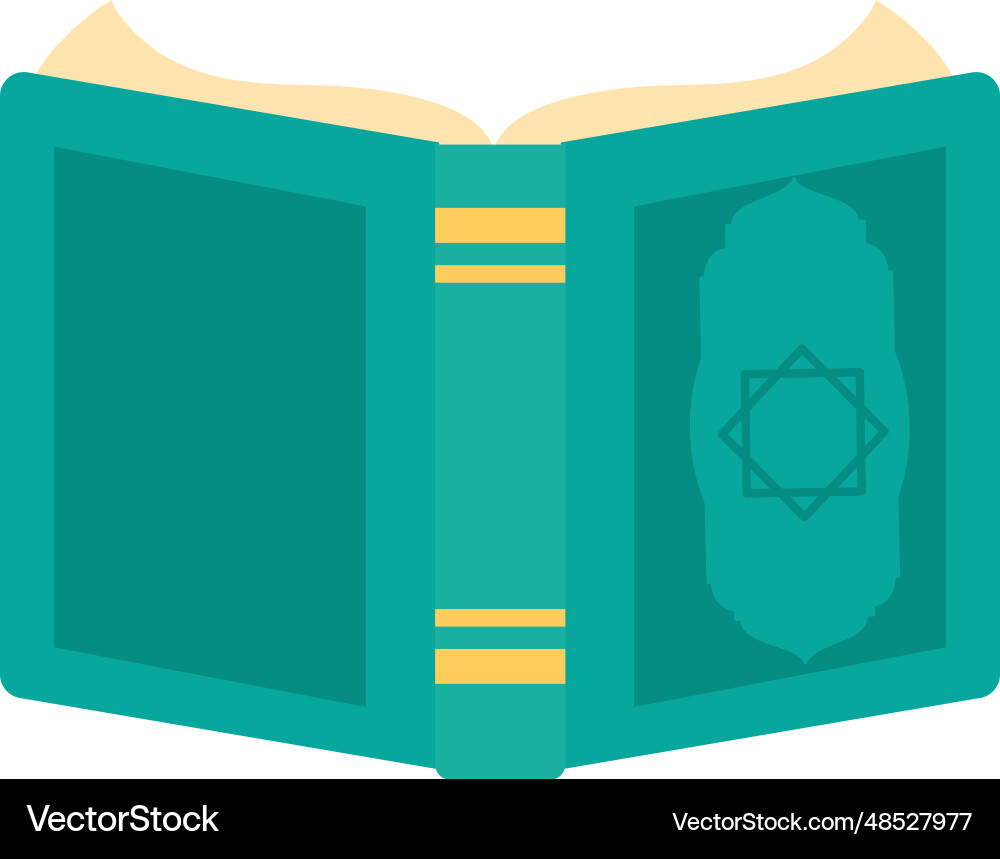 Traditional quran book blue Royalty Free Vector Image