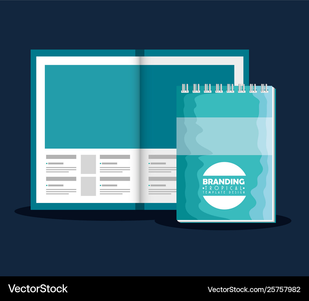 Business branding brochure with notebook product Vector Image