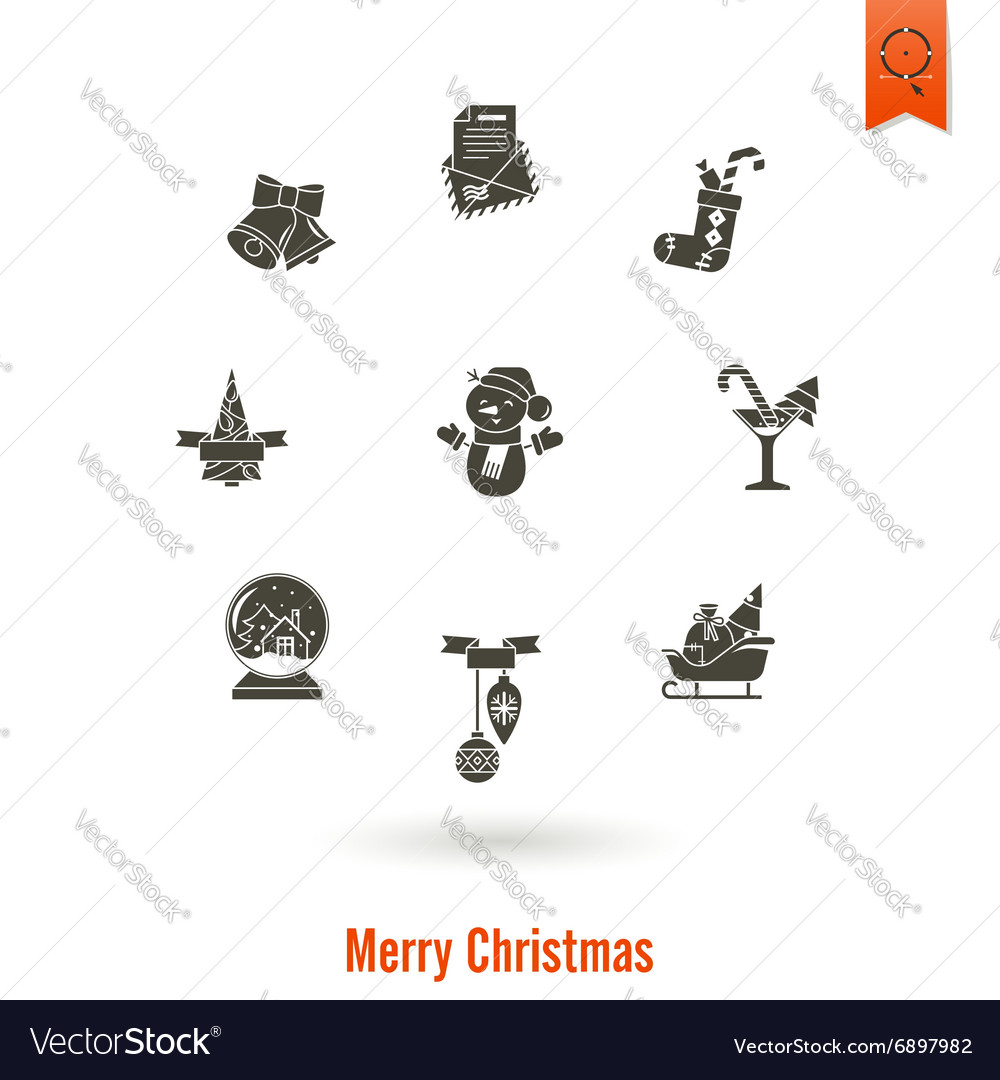 Christmas and winter icons collection Royalty Free Vector