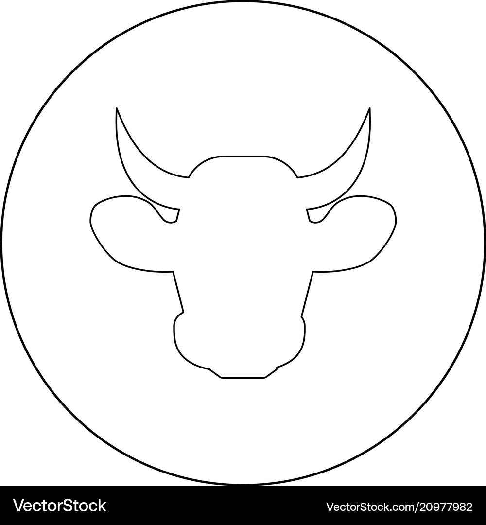 Cow head icon black color in circle Royalty Free Vector